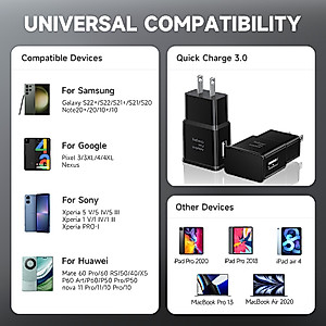 phynamic Android Charger USB C Charger Cable Fast Charging with 4FT Type C Cable for Samsung Galaxy S24/S23/S23 Ultra/S22/S21/S20/S20+/S10/S10+/S10e/S9/S9+/S8/S8Plus/Edge/Active/Note 8/9/10/20