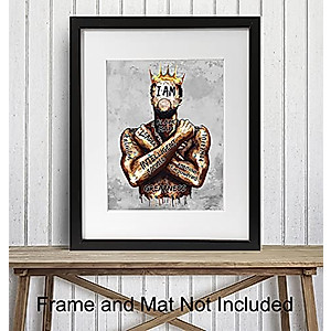 African American Wall Decor - Motivational Black Art - Black Man Positive Quotes Poster - Boys Bedroom Home Office Man Cave - Inspirational Encouragement Gifts for Men - Positive Affirmations Picture