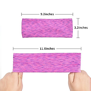 CÉLLOT 12 Colors Sweat Headbands Breathable Athletic Sweatbands Yoga Sports Headbands for Girls and Boys Soft Moisture Wicking Elastic Hairband for Girls and Teenagers Adults