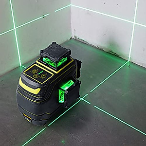 Laser Level with Tripod Set, Firecore 3X360 Green Laser Level Self Leveling and Alignment Line Laser Tool for Construction, Includes Rechargeable Li-Ion Battery, L-Bracket & Carry Pouch