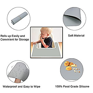 Placemat for IKEA Antilop Baby High Chair, Silicone Mat for Antilop Baby High Chair Tray Accessories, Foods Place mat for Toddlers and Babies, BPA Free