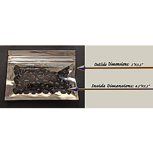 (Clear/Silver 5x3.5 Inches) Mylar Foil Pouches Wide Opening Zipper Style Heat Seal Bags, Safe Food Storage, Smell Proof Product Packaging, Reusable Survival Storage Herbs Seeds Tea Coffee Snacks (100)