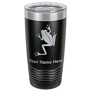 LaserGram 20oz Vacuum Insulated Tumbler Mug, Tree Frog, Personalized Engraving Included (Black)