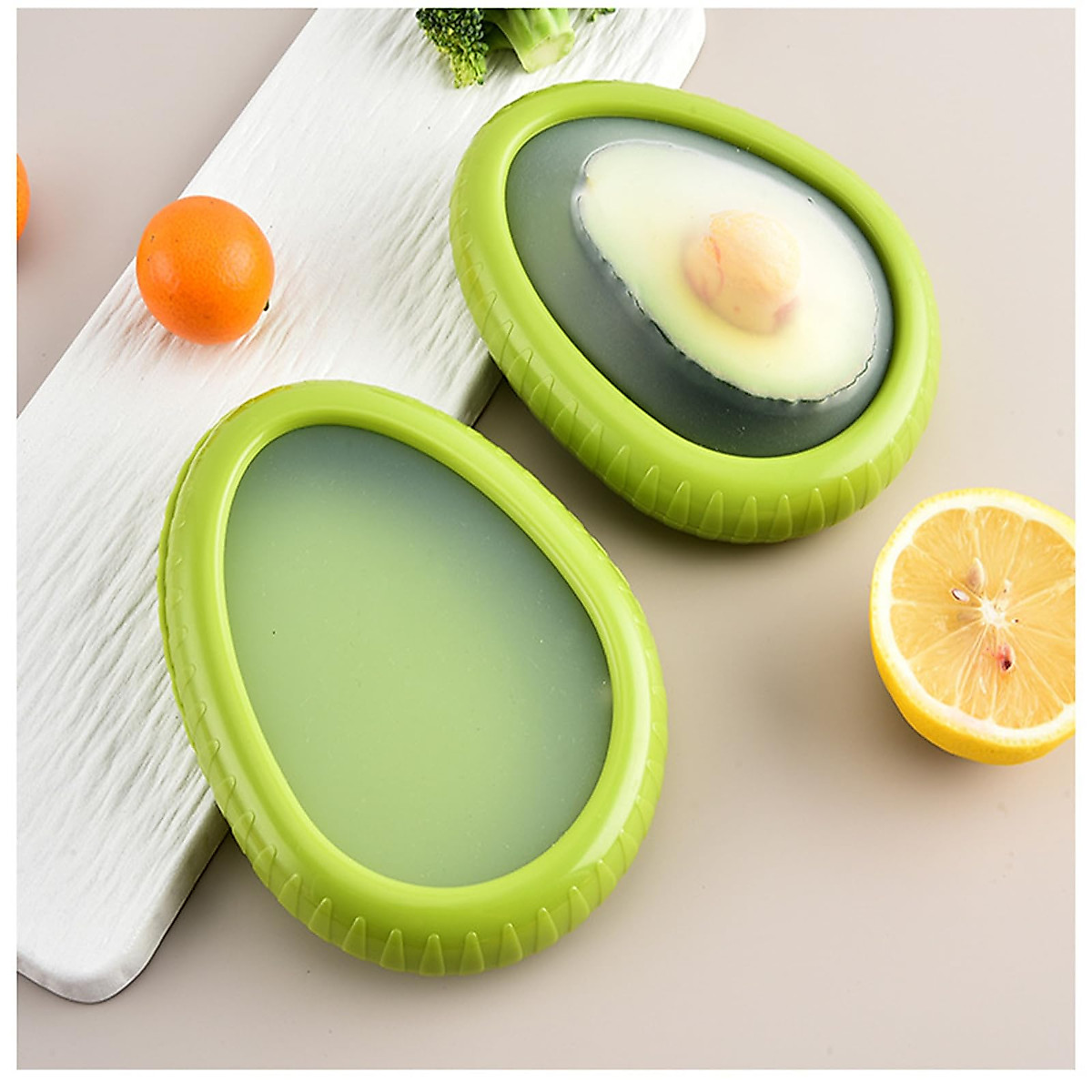 Silicone Fruit Storage Containers, Avocado Tomato Onion Lemon Potato Storage Keeper for Fruit And Vegetable Reusable Silicone Food Saver Fruit Huggers Set Containers For Fridge Keep Fresh