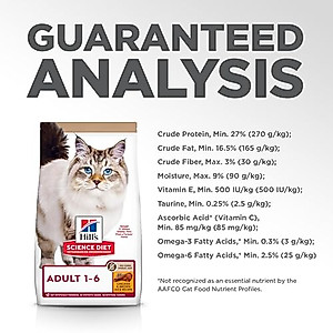 Hill's Science Diet Adult 1-6, Adult 1-6 Premium Nutrition, Dry Cat Food, No Corn, Wheat, Soy Chicken & Brown Rice Recipe, 7 lb Bag