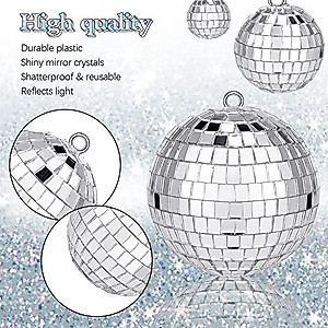 Jspupifip 60 Pcs Mirror Disco Balls Ornaments Bulk Reflective Mini Disco Ball Decorations 70s Disco Themed Party Decor for Graduation Party Tree Ornaments(1.18/2/2.36/3.15 inch)