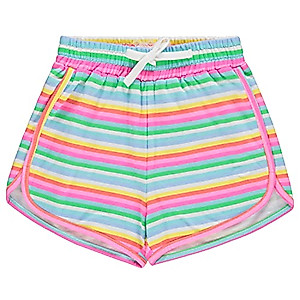 BTween Girls 6-Pack Peace Happiness Outfit Set w/Ruffle Sleeve Tees, Peplum Tank Top, Skirt, Dolphin & Biker Shorts/7-8