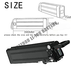 FREEDOH E-Bike Battery 48V Lithium Ion Ebike Battery Pack 8Ah 10Ah 13Ah 15Ah 17.5Ah 20Ah Replacement Li-ion Battery for 250-1000W Motors with Charger,48v,10Ah
