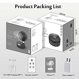 Portable Desk Fan，Rechargeable Oscillating Telescopic Floor Fan Small USB Stand Fan with Humidification 3 Speed Adjustable Wind for Personal Bedroom Office Outdoor Camping-White