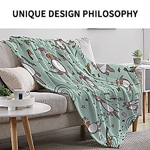 Sea Otters Fleece Blanket Throw Blanket Couch Soft Cozy Lightweight Bed Blanket Home Decor Gift for Christmas Birthday 50"x40"