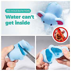 Hely Cancy Infant Bath Toys for 18 Months - No Hole Animal Bathtub Toys, Baby Bath Tub Toys