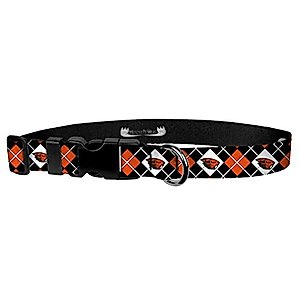 Moose Pet Wear Dog Collar – Oregon State University Adjustable Pet Collars, Made in The USA – 3/4" Wide, Small, Argyle