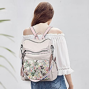 CLUCI Backpack Purse for Women Fashion Leather Designer Travel Large Ladies convertible Shoulder Bags with Tassel White print