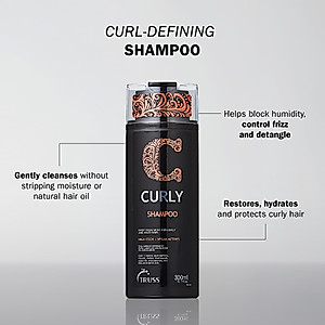 Truss Curly Shampoo - Gentle Cleansing for Defined, Detangled, Frizz-Controlled Wavy and Curly Hair with Softness, Moisture Balance and Conditioning