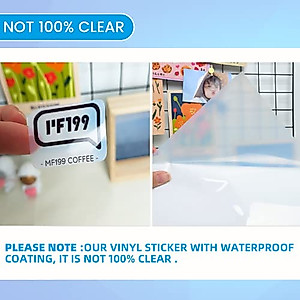 Uinkit 105Sheets Premium Clear Vinyl Sticker Paper for Inkjet Printer - Include 100 Sheets Clear and 5Sheets Glossy Label Waterproof, Dries Quickly Vivid Colors, Holds Ink Well