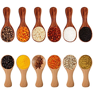 20 Pieces Small Wooden Spoons Mini Condiments Sugar Seasoning Salt Honey Teaspoon Coffee Tea Mustard Ice Cream Wood Spoons