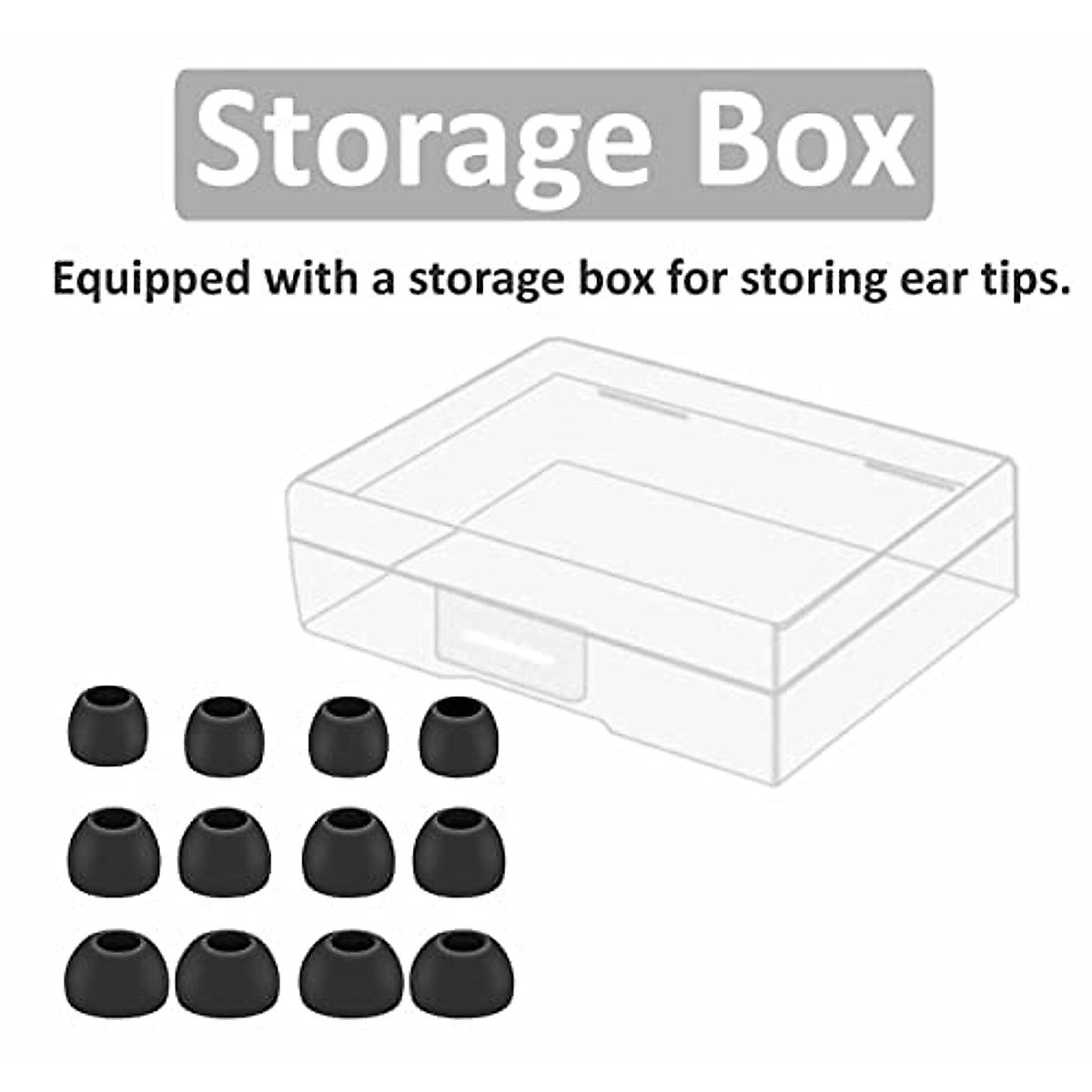 6 Pairs Replacement Silicone Ear Tips Compatible with Beats Studio Buds / Fit Pro, S/M/L 3 Size Earbuds Eartips Flexible Rubber Gel Cover Skin Accessories for Beat Studio Buds - Silicone Black