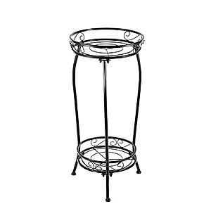 Kavlium Plant Stand Indoor Outdoor，Tall Black Metal Rustproof Stable Plant Stands，2 Tier 27.1 inch Multiple Plant Rack Potted Holder Rack Flower Pot Stand Heavy Duty Plant Shelf