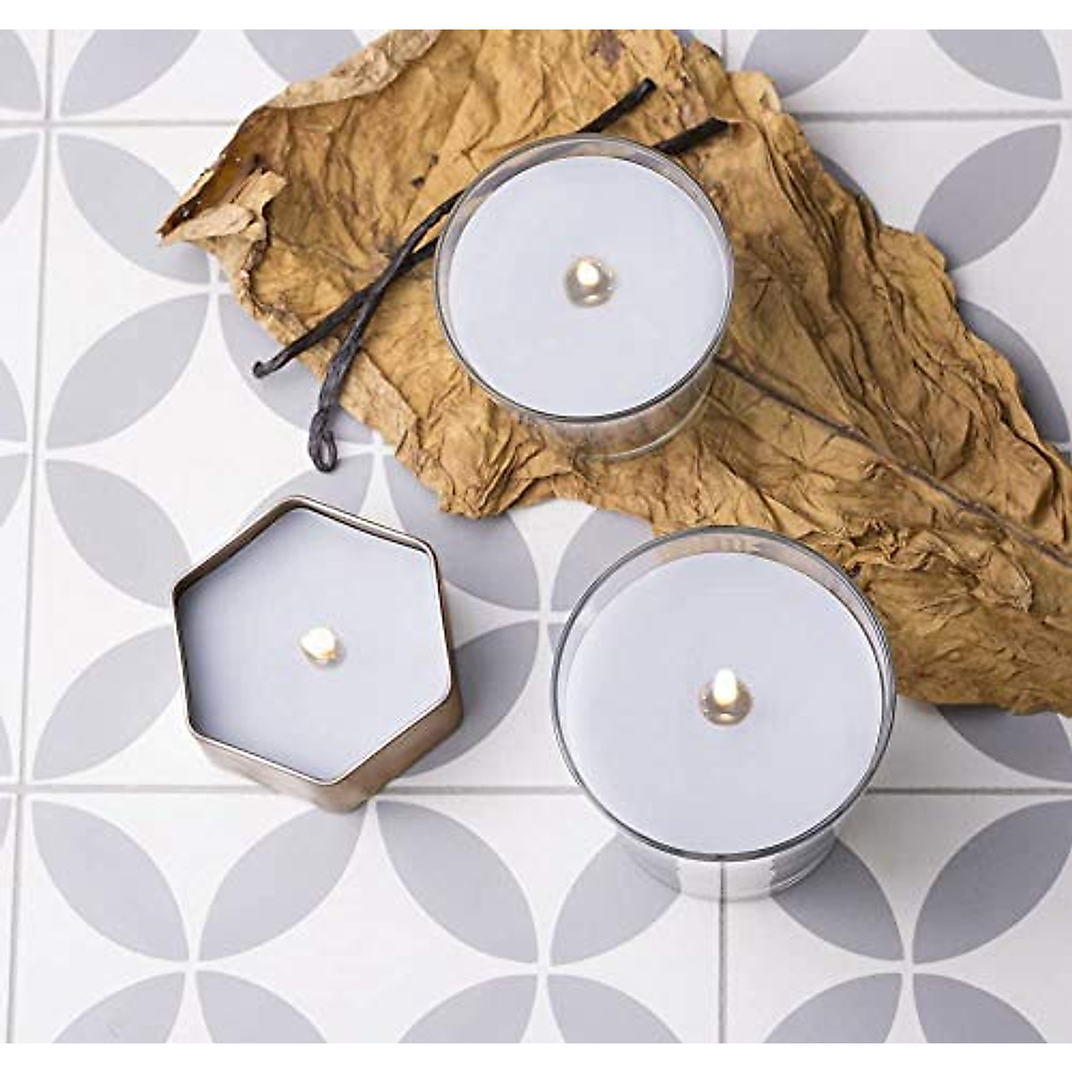 Root Candles 8870322 Honeycomb Veriglass Scented Beeswax Blend Candle, Large, Tobacco Vanilla