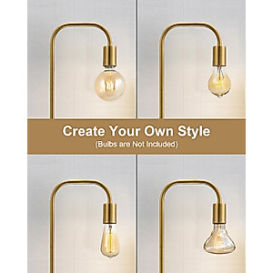 Oneach 63.75'' Industrial Antique Brass Gold Minimalist Floor Lamp for Living Room, Bedroom and Office