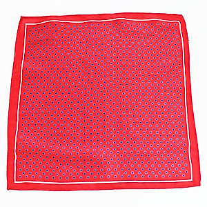 JEMYGINS 6PCS Red Yellow Pink Blue Silk Pocket Squares for Men Handkerchief Hanky Set (1)
