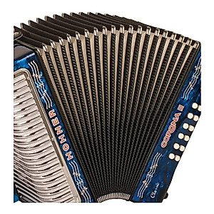 Hohner Corona II Classic Diatonic Accordion - Keys of F/Bb/Eb - Pearl Dark Blue