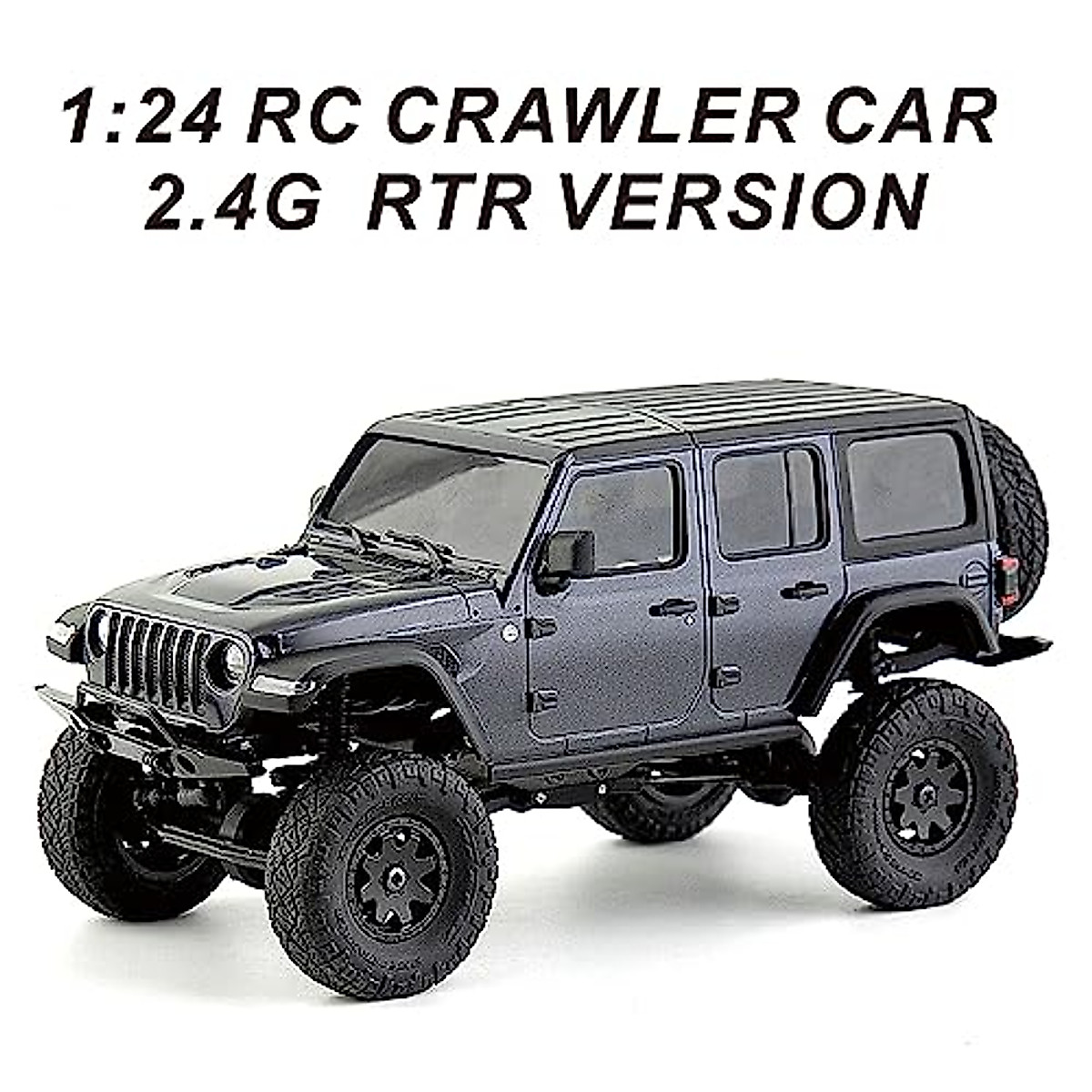 Géneric 1/24 Remote Control Crawler Car, RC Off-Road Truck 2.4GHz 4 Wheel Drive Climbing Car Crawler car RTR Version (Black)