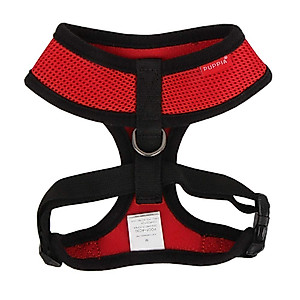 Authentic Puppia Soft Dog Harness, Red - Medium