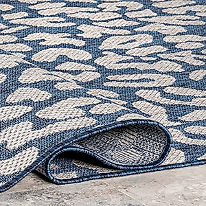 nuLOOM Terenia Leopard Indoor/Outdoor Area Rug, 8' x 10', Blue