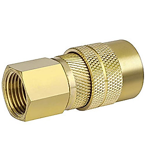 WYNNsky Industrial Air Coupler, 1/4 Inch Body Size, 3/8 Inch FNPT Threads Size, Brass Air Compressor Accessories Fitting