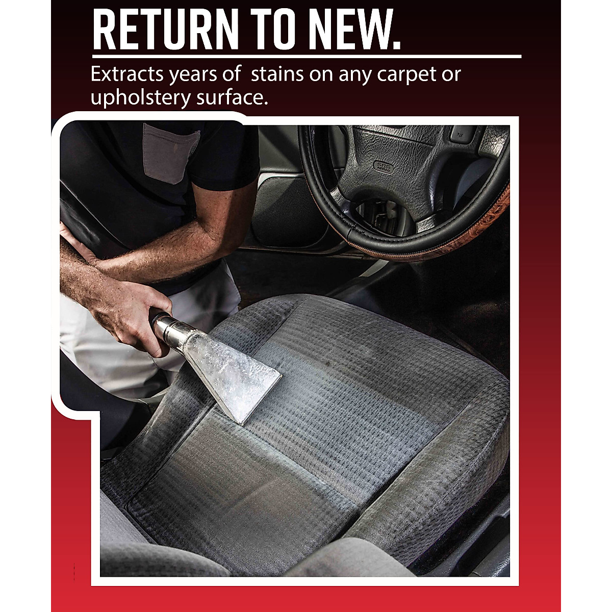 Adam's Polishes Non-Heated Carpet Extractor, Powerful Spot and Upholstery Cleaner, Clear Hand Tool, 15 Foot Hose, Easy Dirt and Spot Removal for Vehicles