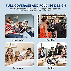 12'' Screen Magnifier – Mobile Phone 3D Magnifier Projector Screen for Movies, Videos, and Gaming – Full Coverage Foldable Phone Stand with Screen Amplifier – Supports All Smartphones (White)