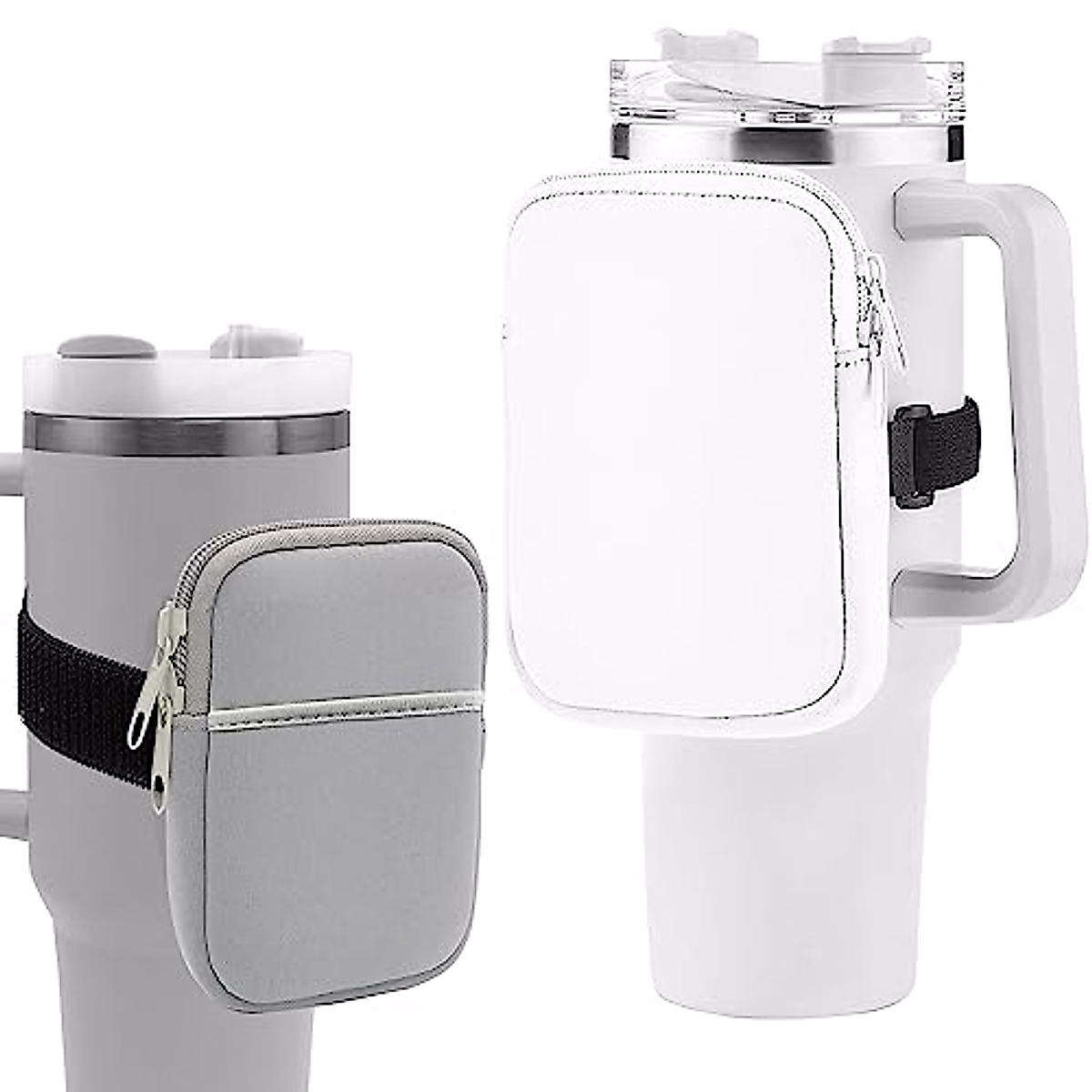 Mefaster Stanley Cup Accessories Set Includs 6 Pcs Silicone Spill Proof Stopper, 2 Pcs Straw Cover Cap for 9-10 mm Straw, 1 Pcs Silicone Boot for Stanley Cup Stanley 40oz & 30oz Tumbler (2 Pouch Set)