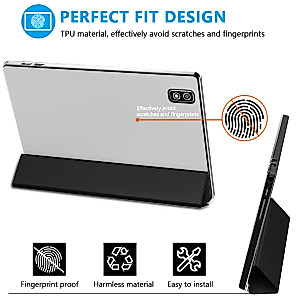 TOOTON Tablet Case for 10.1 inch, Full Protective Tablet Case, Anti-Slip Anti-Collision Leather Case with Stand, Compatible with TOOTON 10.1 Inch Tablet TT-10, Ultra Thin Lightweight