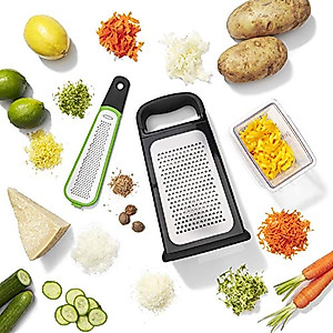 OXO Good Grips Etched Box Grater with Removable Zester, Steel