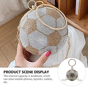 Evening Bag for Women Round Soccer Ball Football Shaped Purse Crossbody Dazzling Handle