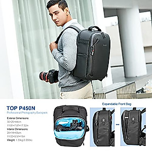 Dulepro Camera Backpack, Photography DSLR Backpack Case Waterproof Camera Bag Backpack with 15-16 inch Laptop & 11" Tablet Compartment Rain Cover for DSLR/SLR/Mirrorless/Drone