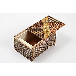 Hakone Yosegi 10 Steps, Japanese Puzzle Box, Wooden Puzzle Box, Brain-Teaser Box, prepaid Debit Cards, Secret Box, Hidden compartments for Children and Adults, Comes with a Gift Box (5in)