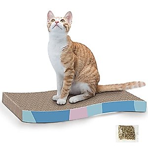 WDTKPTXL Cat Scratcher Cardboard Cat Scratch Pad Reversible Cat Scratching Mat for Indoor Cats with Catnip