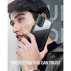 Poetic Guardian Series Case Designed for Motorola Edge Plus 5G 6.7" (2022) / Edge+ 5G UW (2022), Model # XT2201,Full Body Hybrid Shockproof Bumper Cover with Built-in Screen Protector, Black/Clear