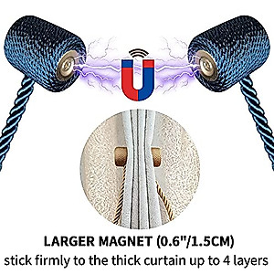 2 Pack Magnetic Curtain Tiebacks Holdbacks Upgraded Stronger Magnet 16 Inch Outdoor Elegant Decorative Clips Tiebacks for Drapes for Home Office Window Treatment (Olive)