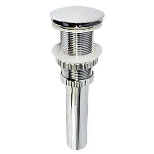 Fauceture EV8211 Kingston Brass Coronel Push Pop-Up Bathroom Sink Drain Without Overflow, 1-1/4" O.D. tailpiece, Polished Chrome