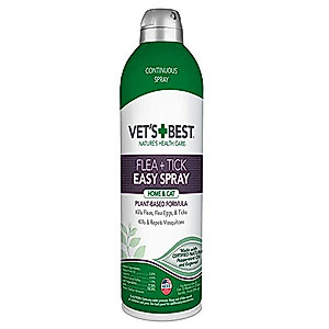 Vet's Best Flea and Tick Home Spray for Cats - Flea Treatment for Cats and Home - Plant-Based Formula - Certified Natural Oils - 14 oz