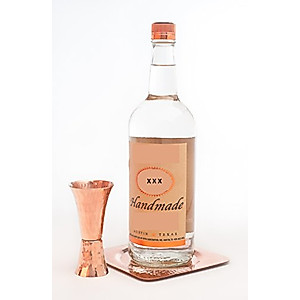 Sertodo Copper, Square Napa Bottle Coaster, Hand Hammered 100% Pure Copper, 5.5 Inch square, Set of 2