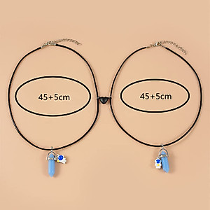 Love Heart Necklace Friendship Dinosaur Mushroom Pendant Matching Necklace for Couples Best Friends Friendship Pinky Promise BFF Long Distance Jewelry -Style 3