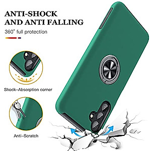 JAME for Samsung Galaxy A13 5G Case, Galaxy A13 5G Case with Screen Protector[2 Pcs], Slim Fit Shockproof Protective Case with Ring Kickstand [Magnetic Car Mount Feature] for Samsung A13 5G- Green
