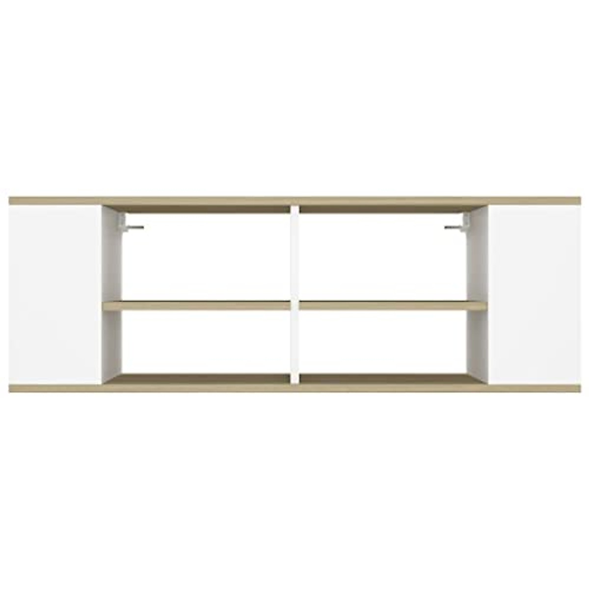 SLGSDMJ Bedroom, Living Room Storage Unit, Modern Entertainment Center Media Rack, Suitable for Living Room, Bedroom, Office, etc. Wall-Mounted TV Cabinet White and Sonoma Oak 40.2"x14"x14" Chipboard