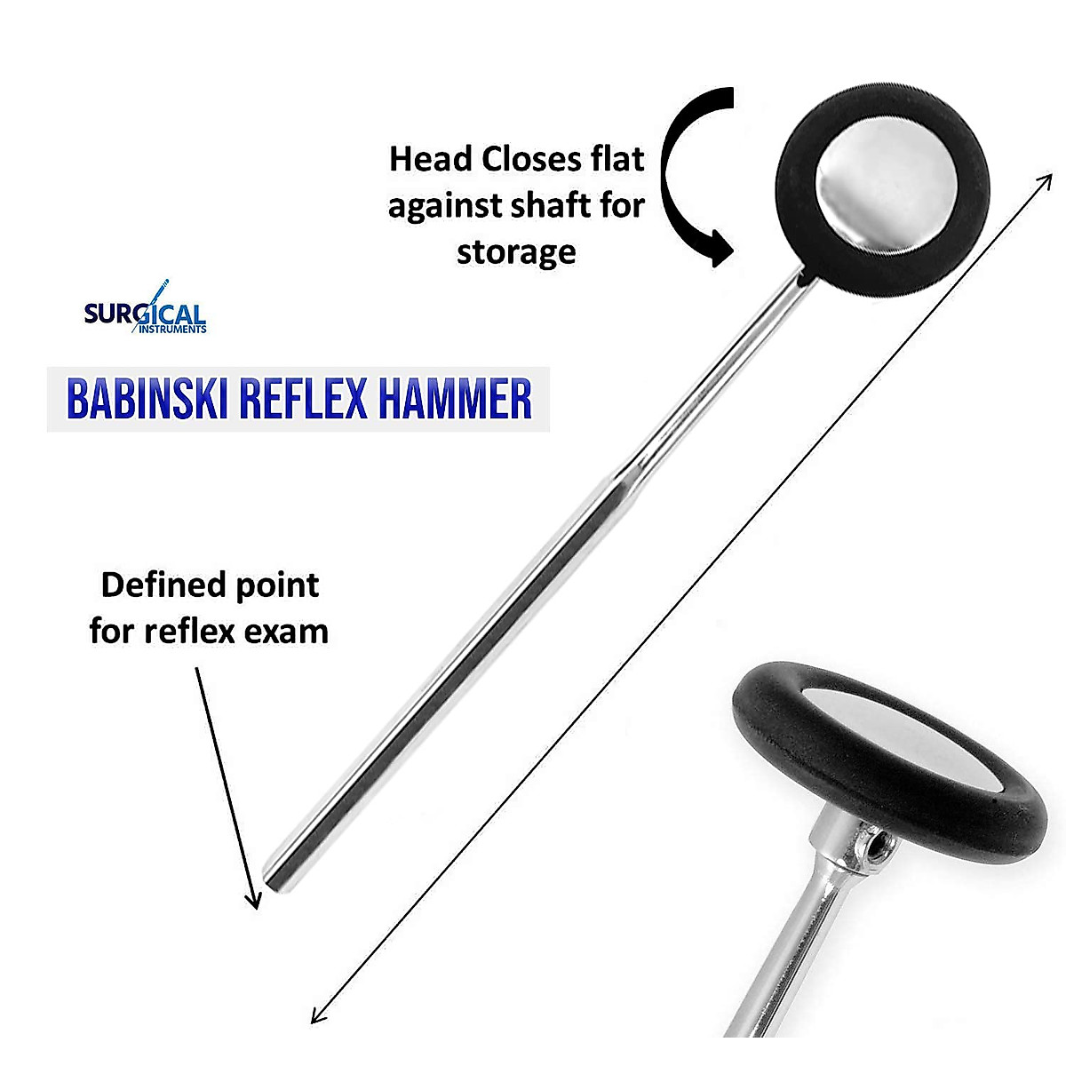 SURGICAL ONLINE 5 pcs Neuro Percussion Berliner Reflex Taylor Buck Hammer Diagnostic Kit