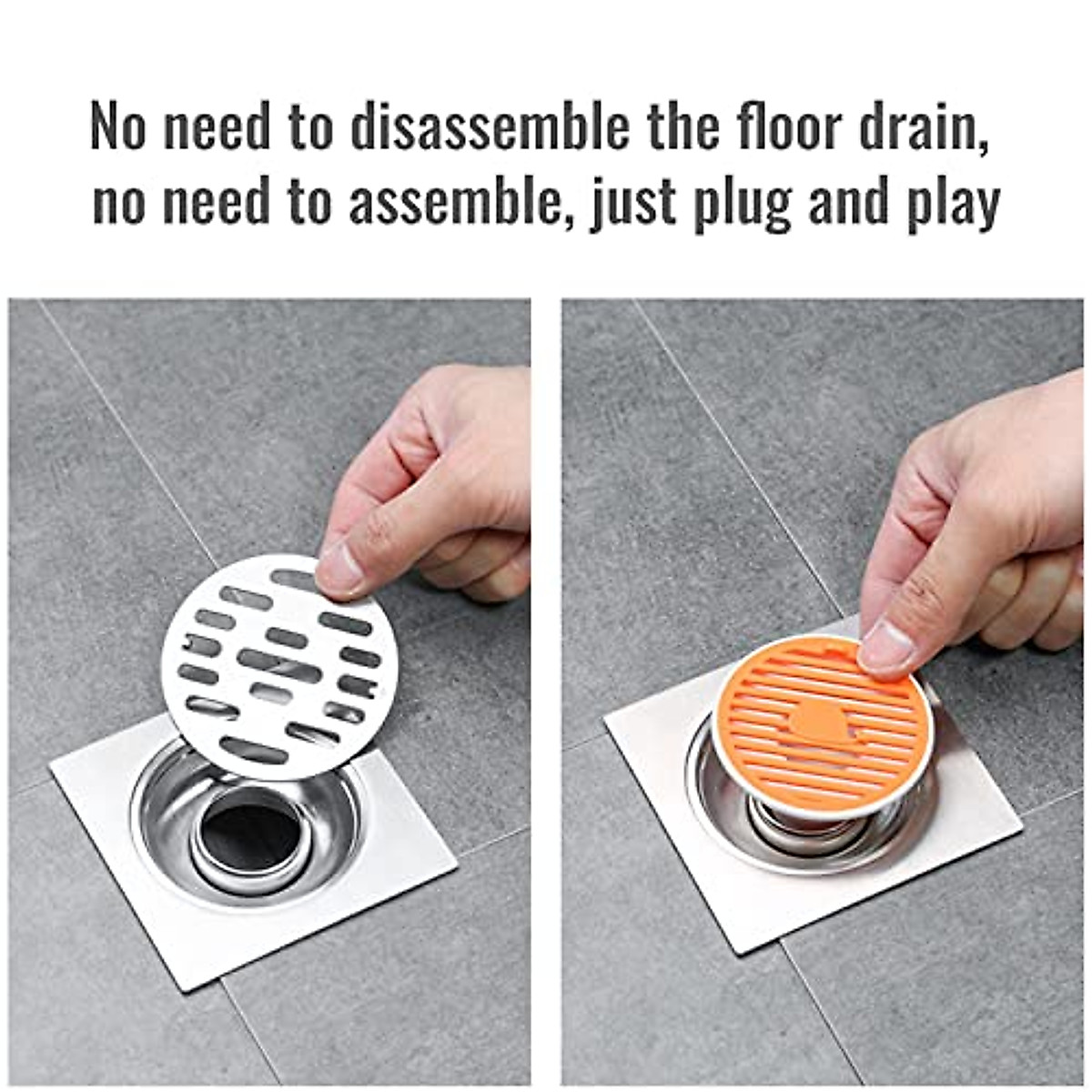 Guojiang Bathroom Floor Drain Cover Suction Drain Stopper Kitchen Sink Stopper Deodorant Sealing Plug Hair Stopper for Shower Drain Bathtub, White