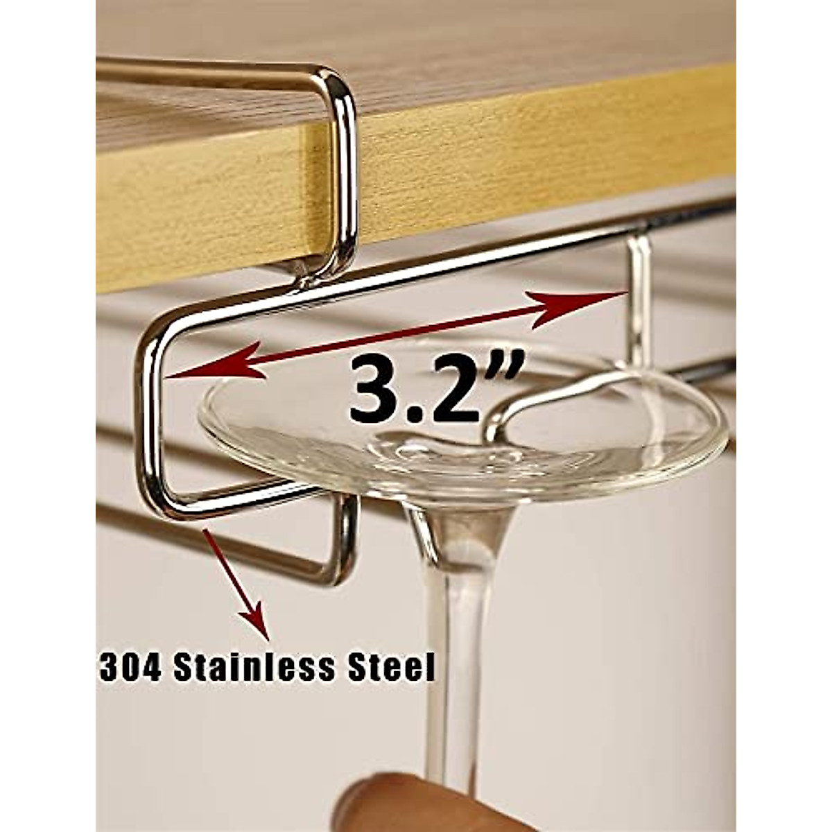 Wine Glass Shelf, Upside-down Home Goblet Iron Art Shelf, Wine Glass Hanging Storage Rack 3 Rows (Size : 2)